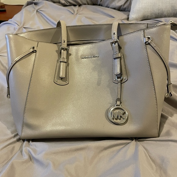 MICHAEL Michael Kors | Bags | Michael Kors Grey Leather Tote | Poshmark